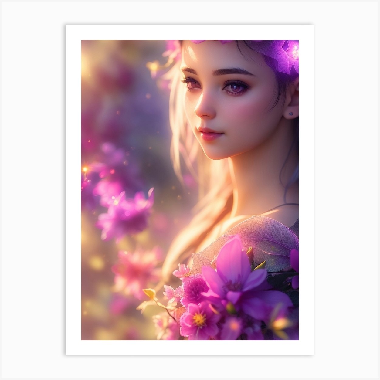 Dreamshaper V6 Fairy Hdr Ultra Highdetail Centered Bokeh Lens 0 Art Print by zeekh - Fy