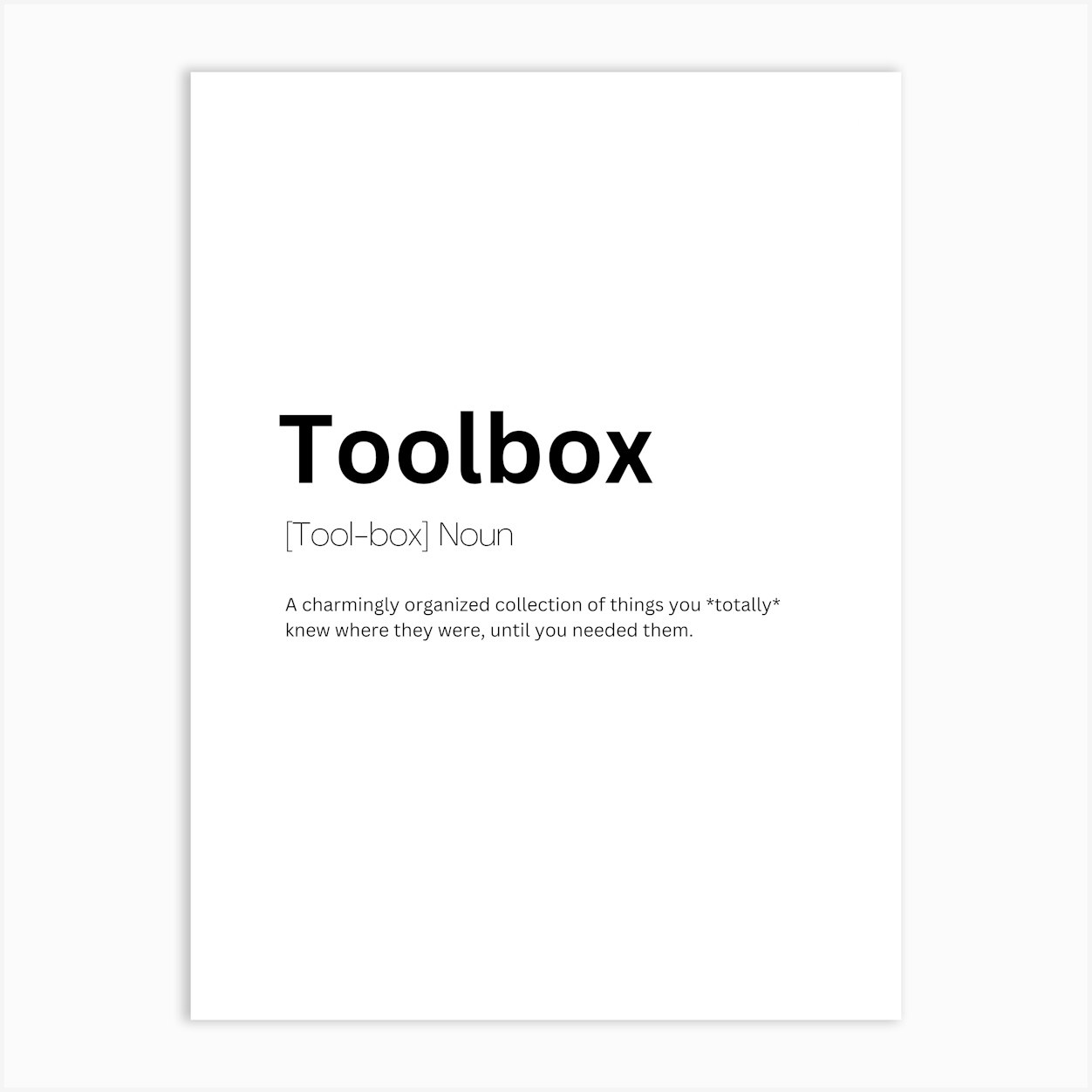 Toolbox Definition Meaning Art Print by Kaigozen - Fy