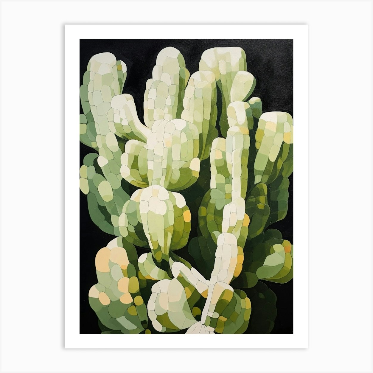 Modern Abstract Cactus Painting Austrocylindropuntia Subulata Cactus 2 ...