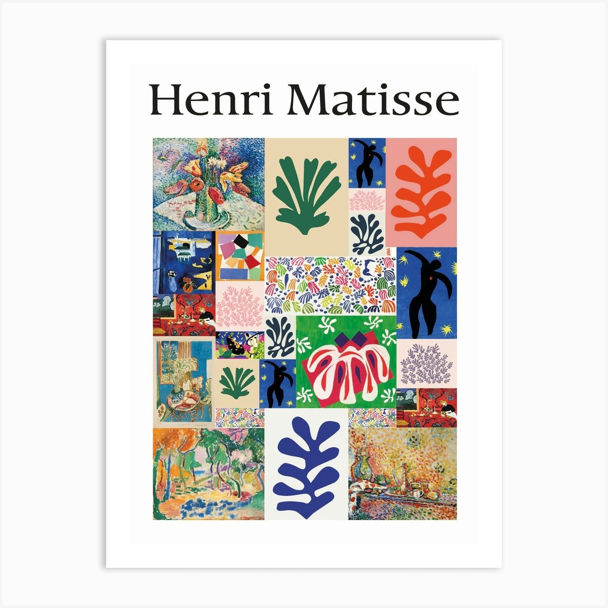 Henri Matisse Cutout Collage Art Print by Lucent Art Shop - Fy