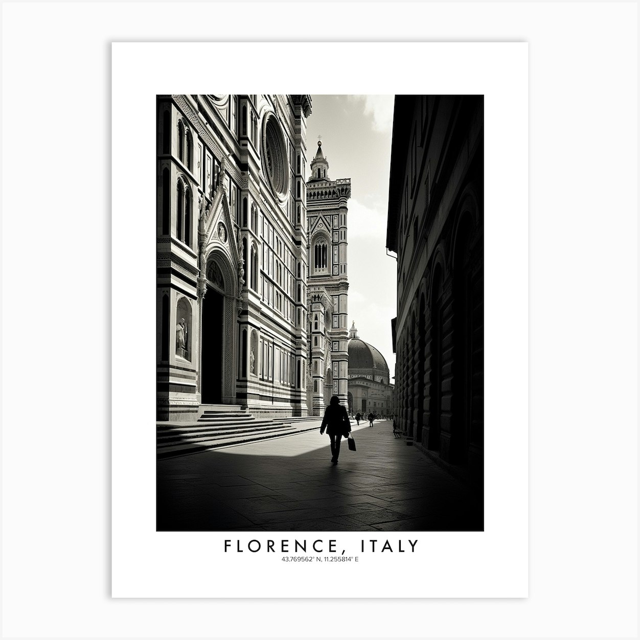 Poster Of Florence Italy Black And White Analogue Photograph 4 Art