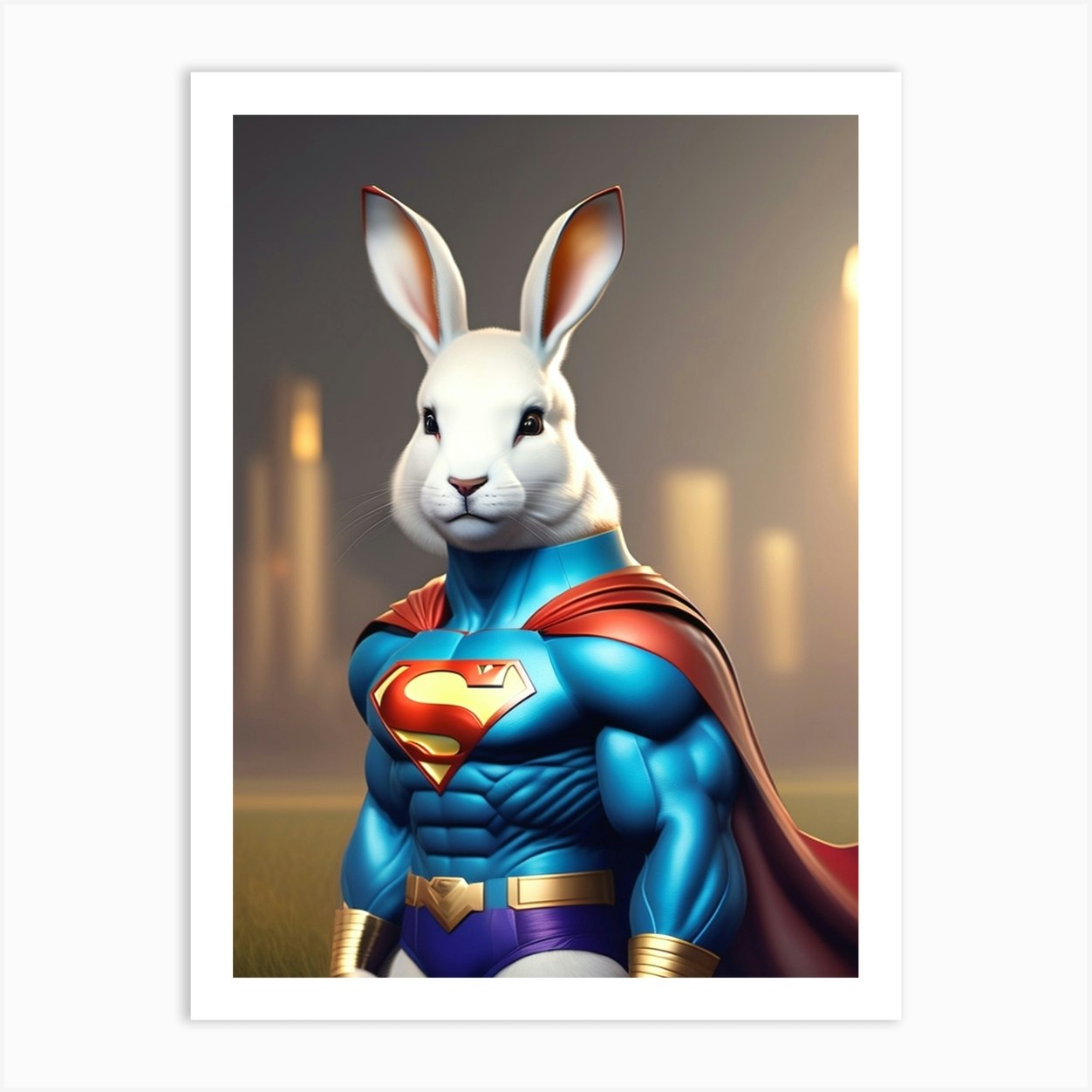 Superman Bunny Art Print by Genky - Fy