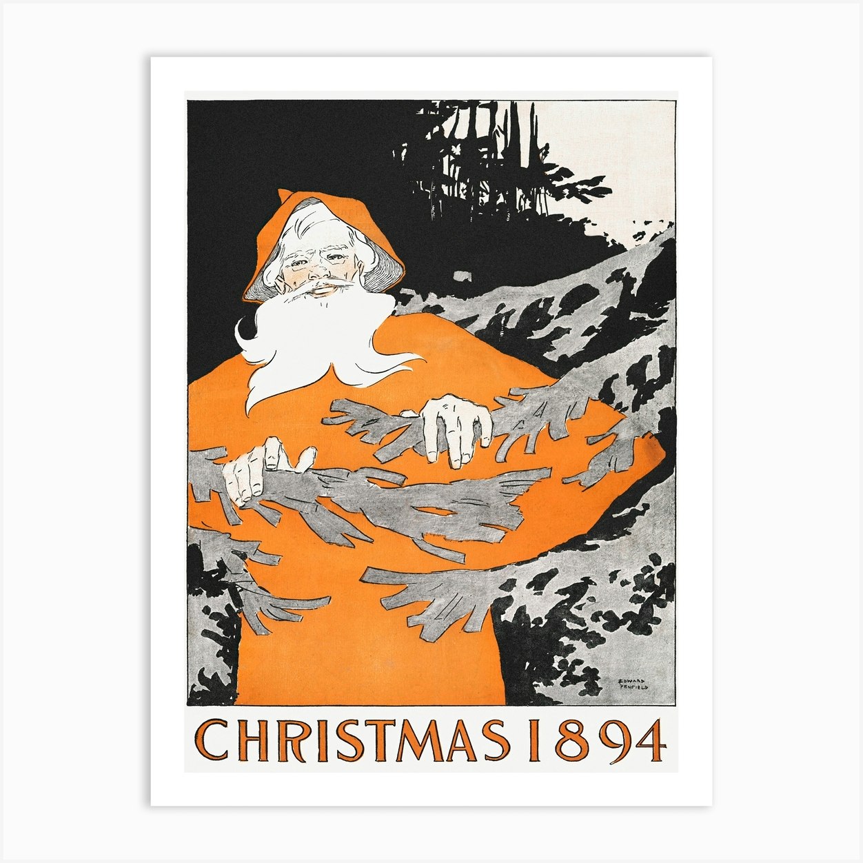 Vintage Christmas (1894), Edward Penfield Art Print by Fy! Classic Art Prints and Posters - Fy
