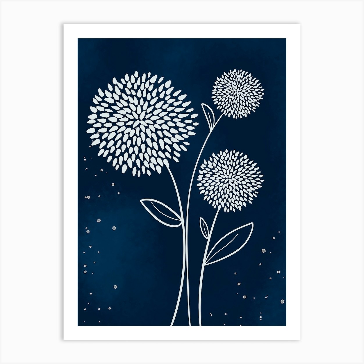 Blue Flower Art Print By Magnolia Designs Fy