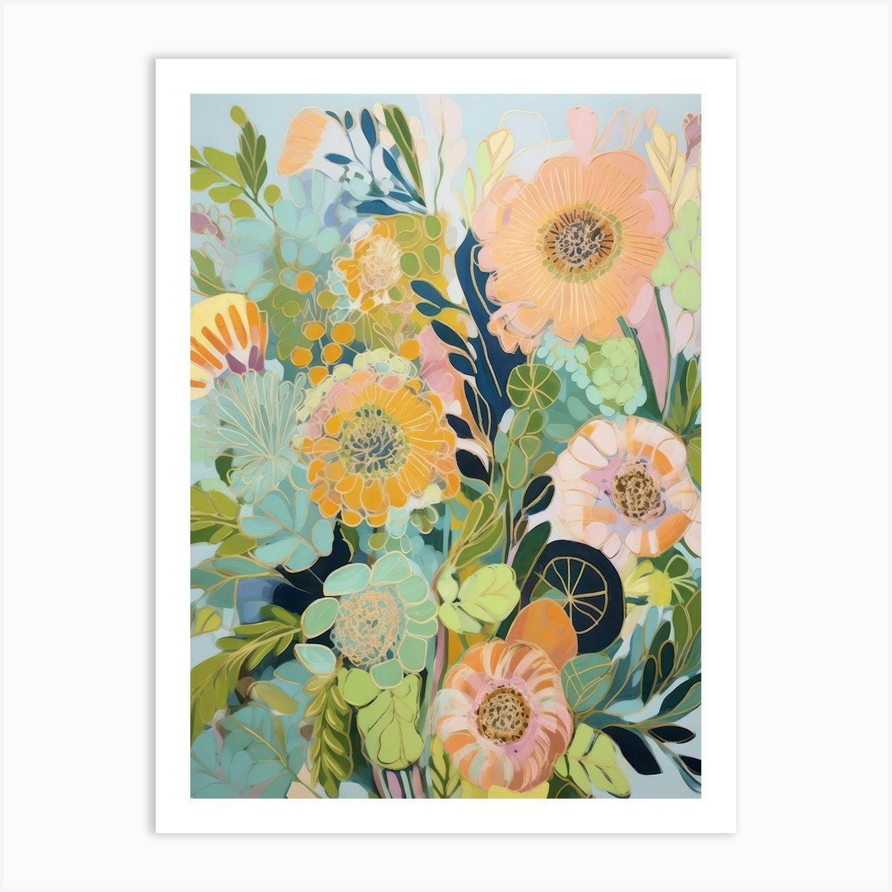 'Floral Bouquet' Art Print by Emily Abramson - Fy