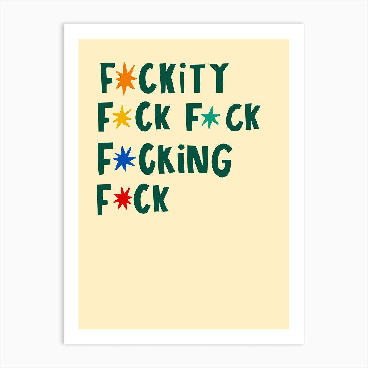 Fuckity Art Print By Lucy Maggie Designs Ltd Fy