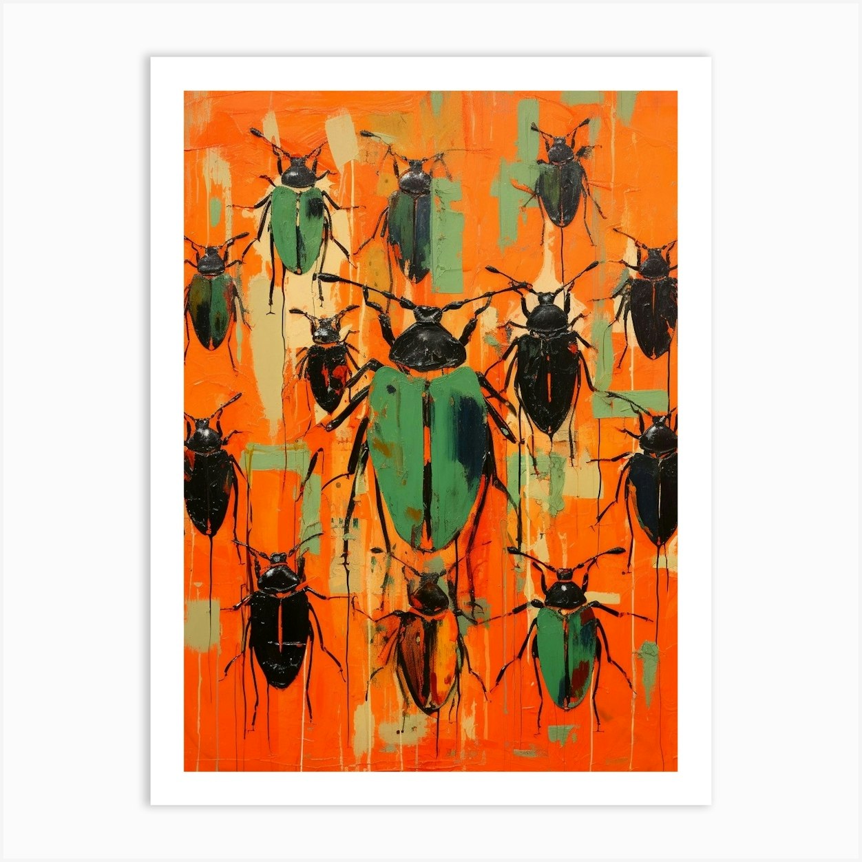 Beetle Abstract Geometric Abstract 4 Art Print by Abstract Art Expressions - Fy