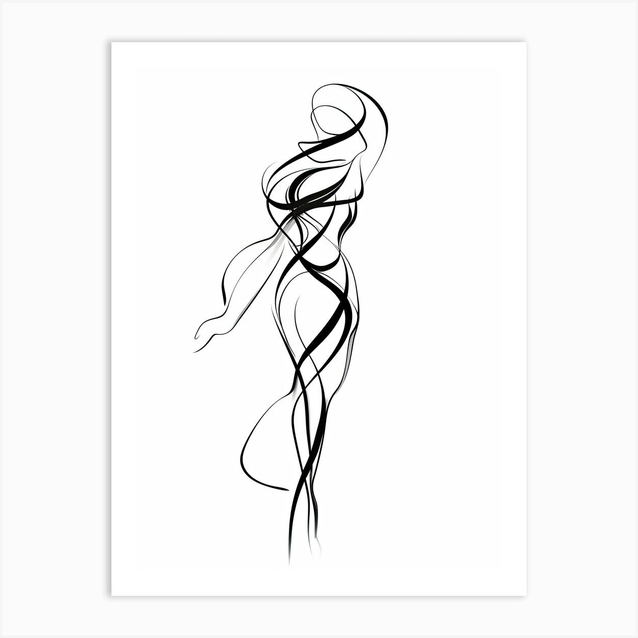 Line art woman body store