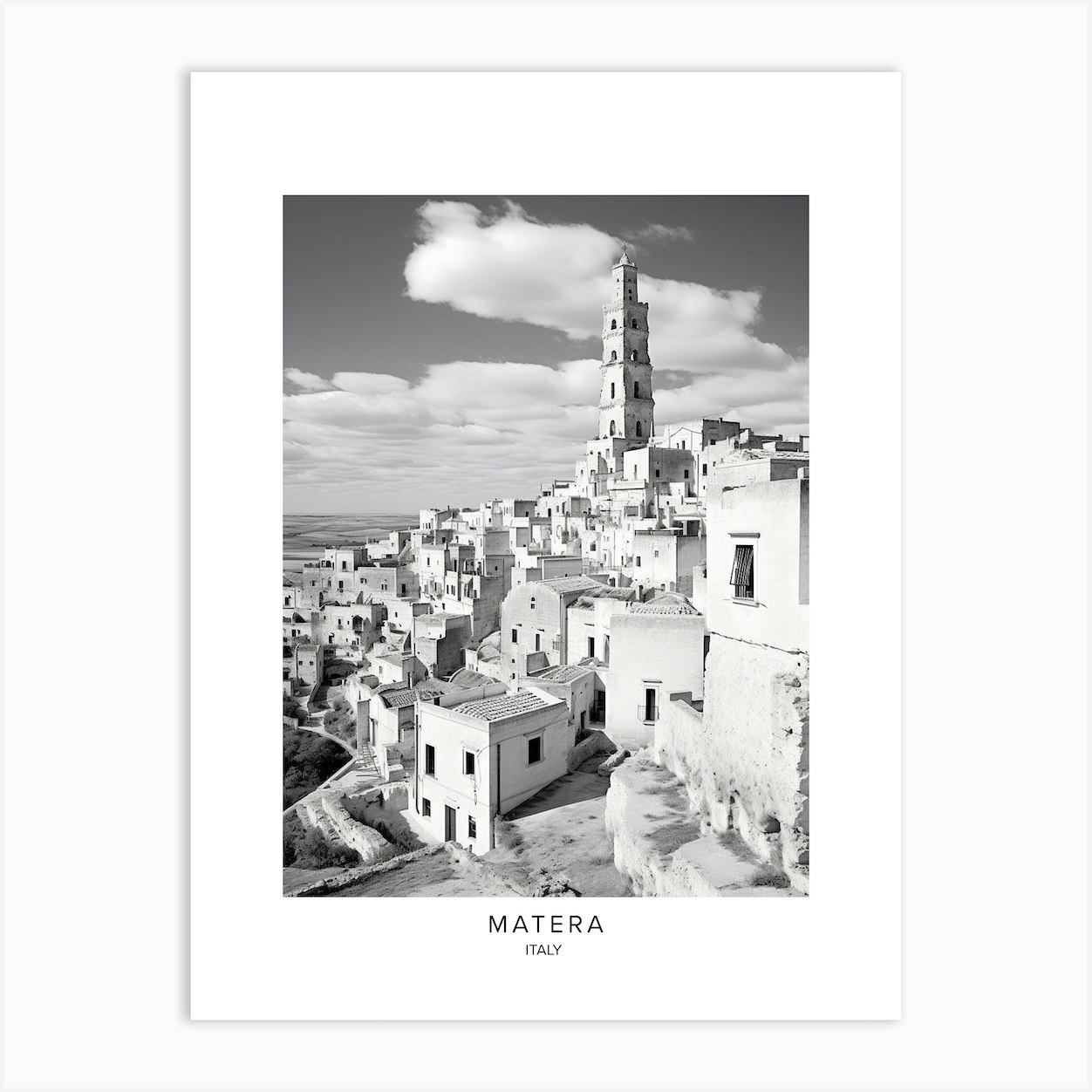 Poster Of Matera Italy Black And White Analogue Photography 4 Art