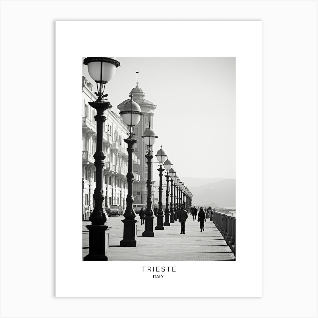 Poster Of Trieste Italy Black And White Analogue Photography 1 Art