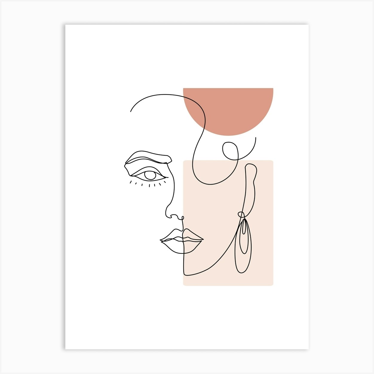 Minimal Woman Face Line Art Art Print by Doriscici Art - Fy