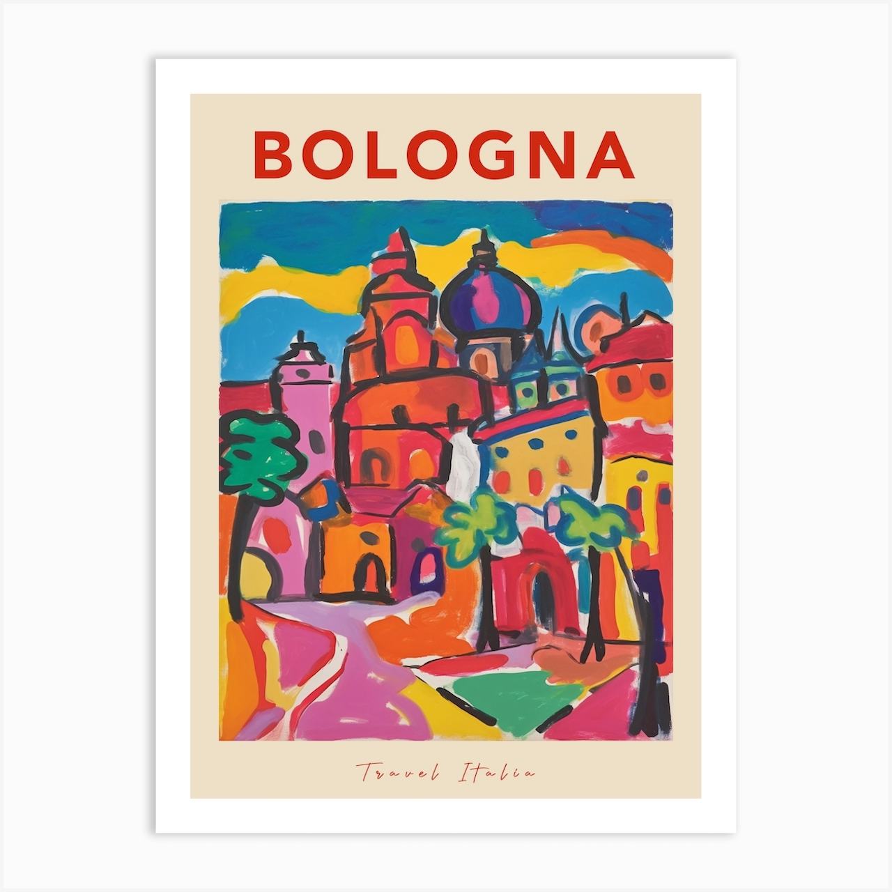 Bologna Italia Travel Poster Canvas Print by Travel Poster Collection - Fy
