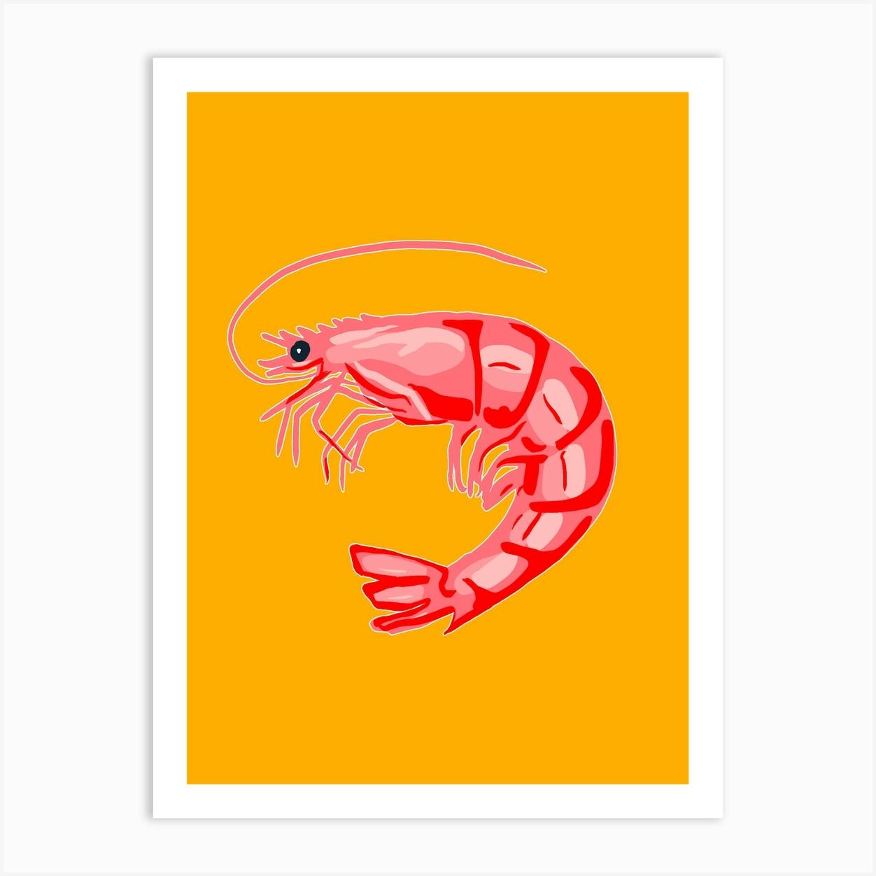 Large Shrimp Art Print by Millennial Menu - Fy