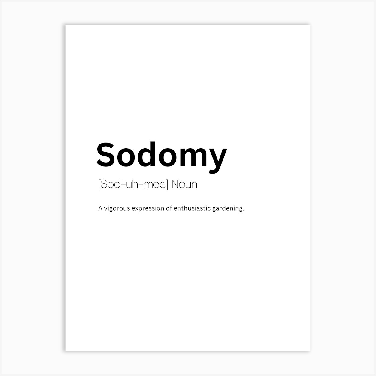 Sodomy Definition Meaning Art Print by Kaigozen - Fy