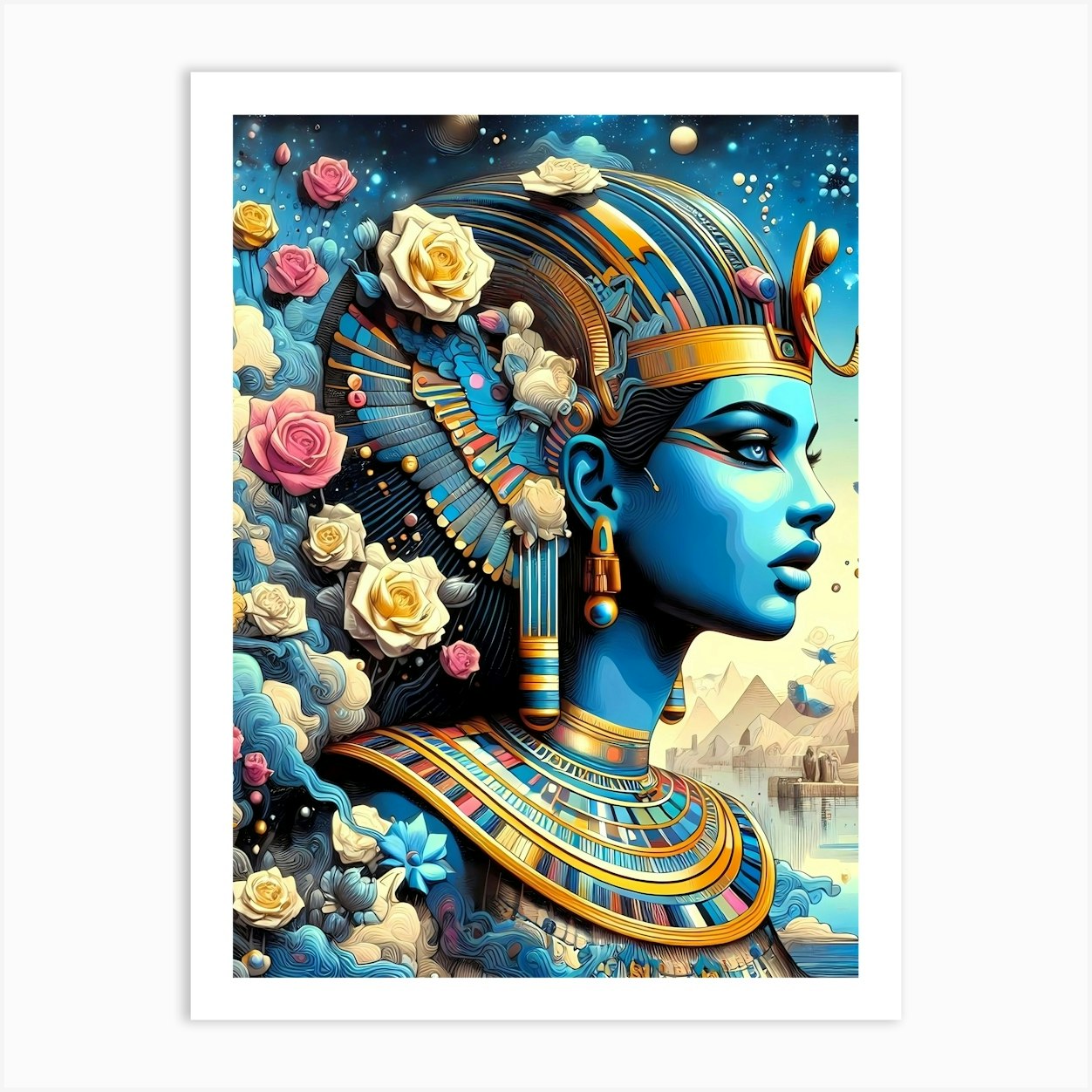 Cleopatra Portrait Artwork 67 Art Print by A.D. Artwork - Fy