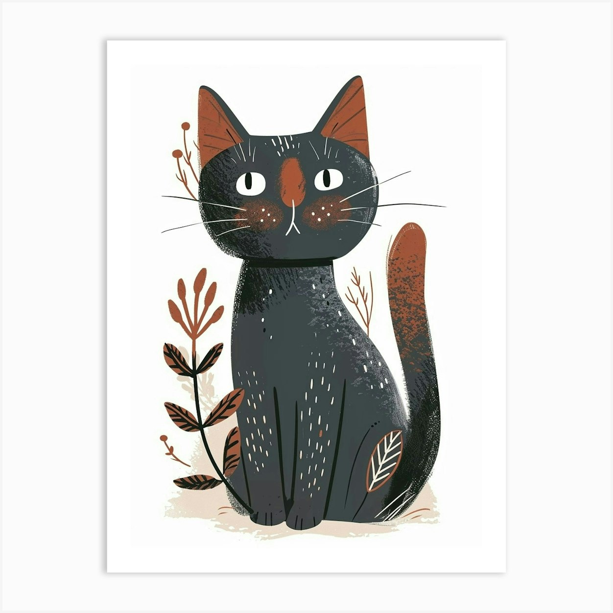 Chartreux Cat Clipart Illustration 8 Art Print by Woof and Whiskers - Fy