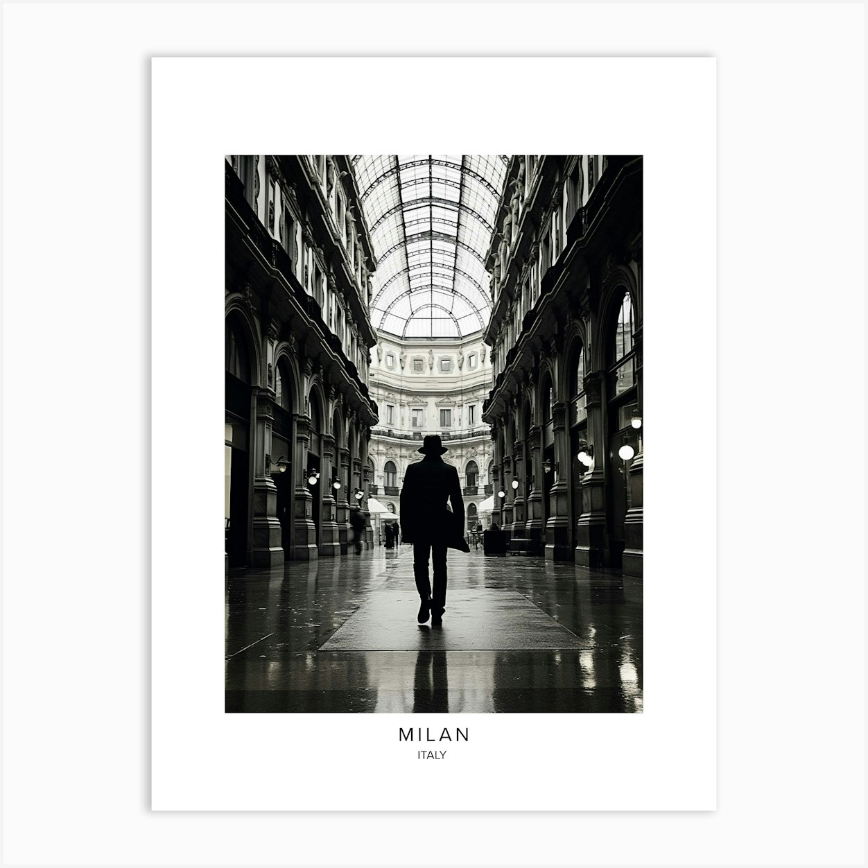 Poster Of Milan Italy Black And White Analogue Photography 3 Art