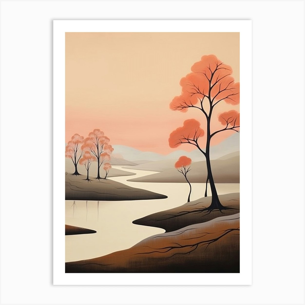 Minimalist Landscape 12 Art Print by Abstract Art Expressions - Fy