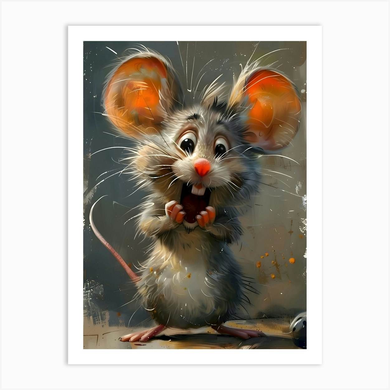 Cute Mouse Painting 1 Art Print by seven art - Fy