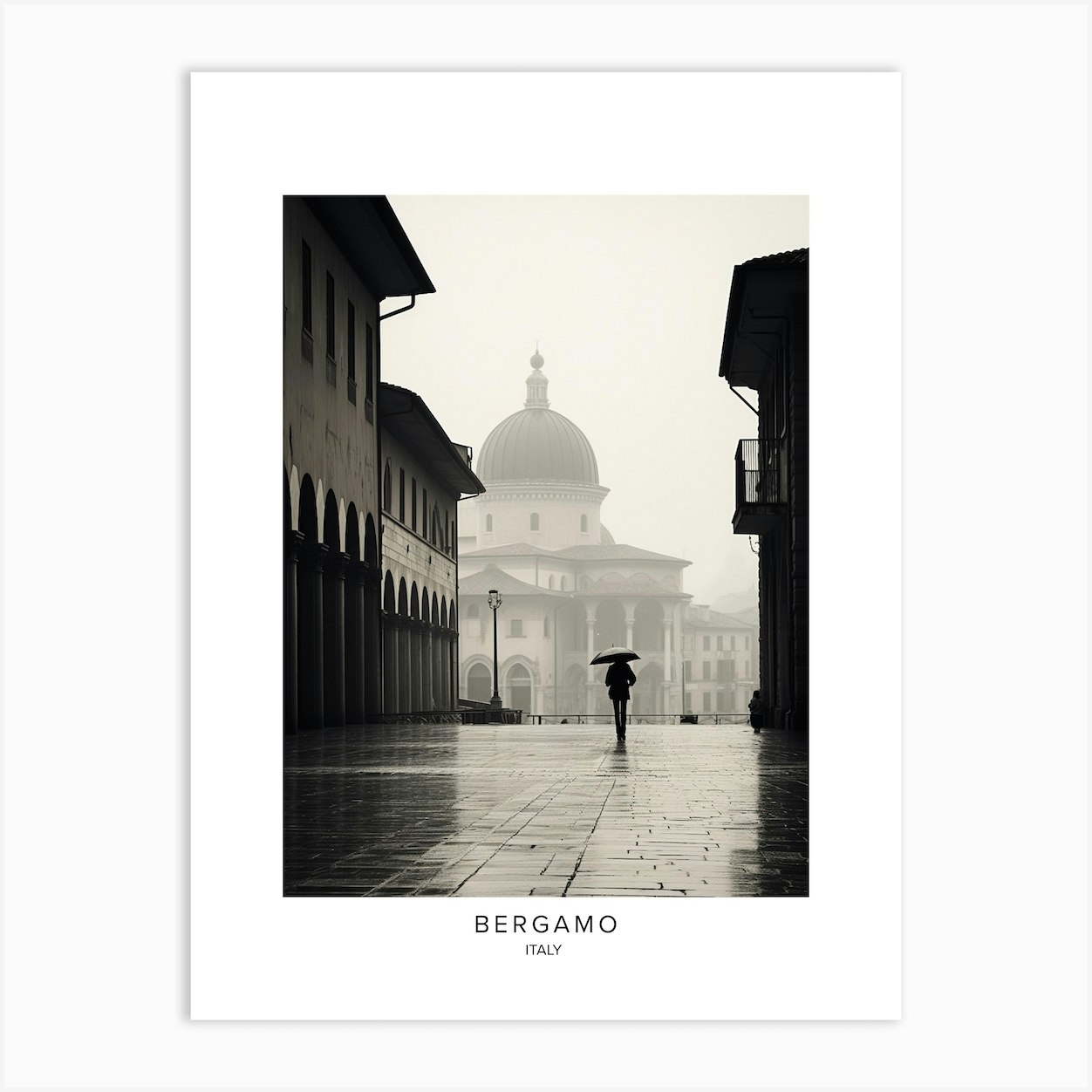 Poster Of Bergamo Italy Black And White Analogue Photography 3 Art