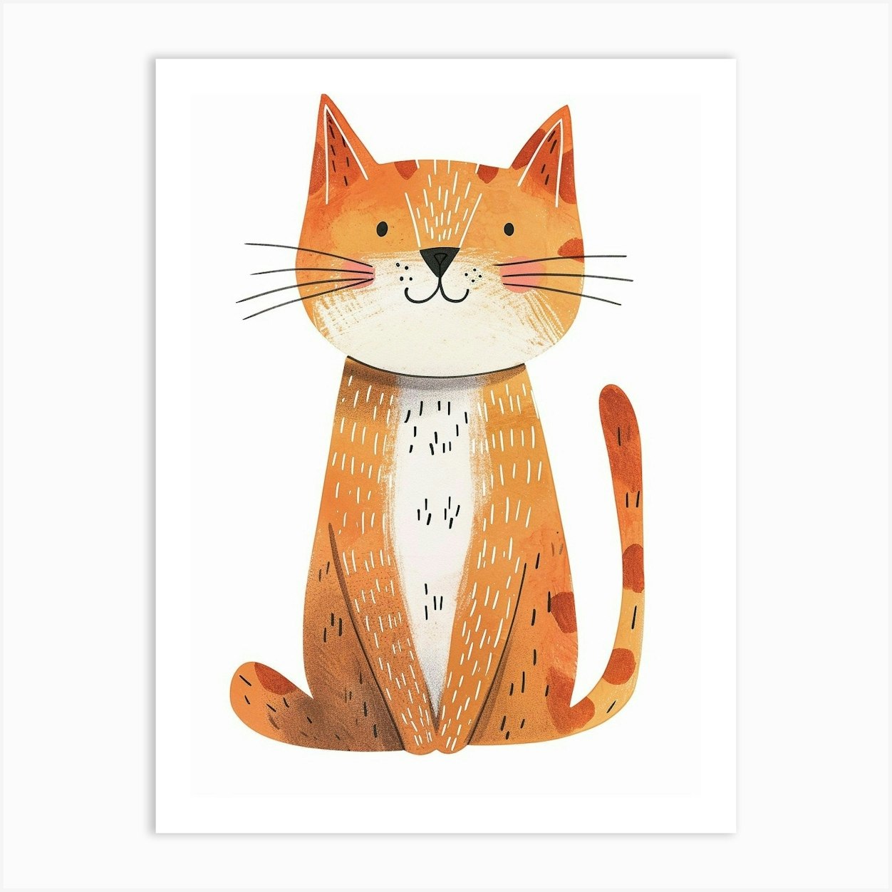 Cheetoh Cat Clipart Illustration 3 Art Print by Woof and Whiskers - Fy