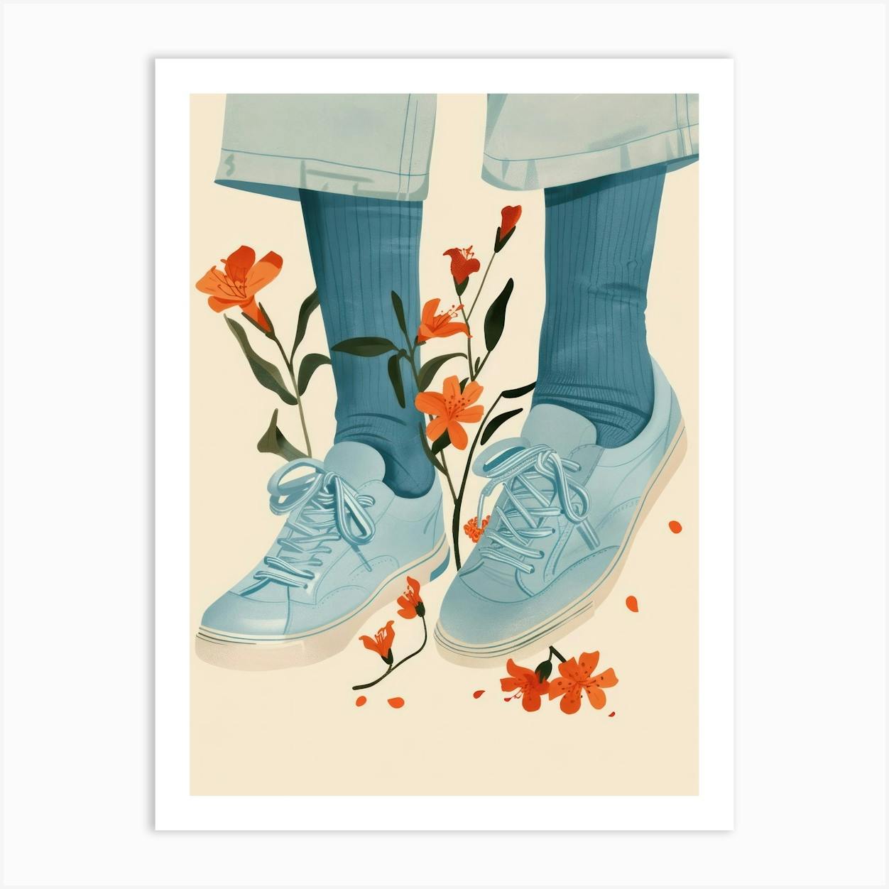 Flower print shoes store