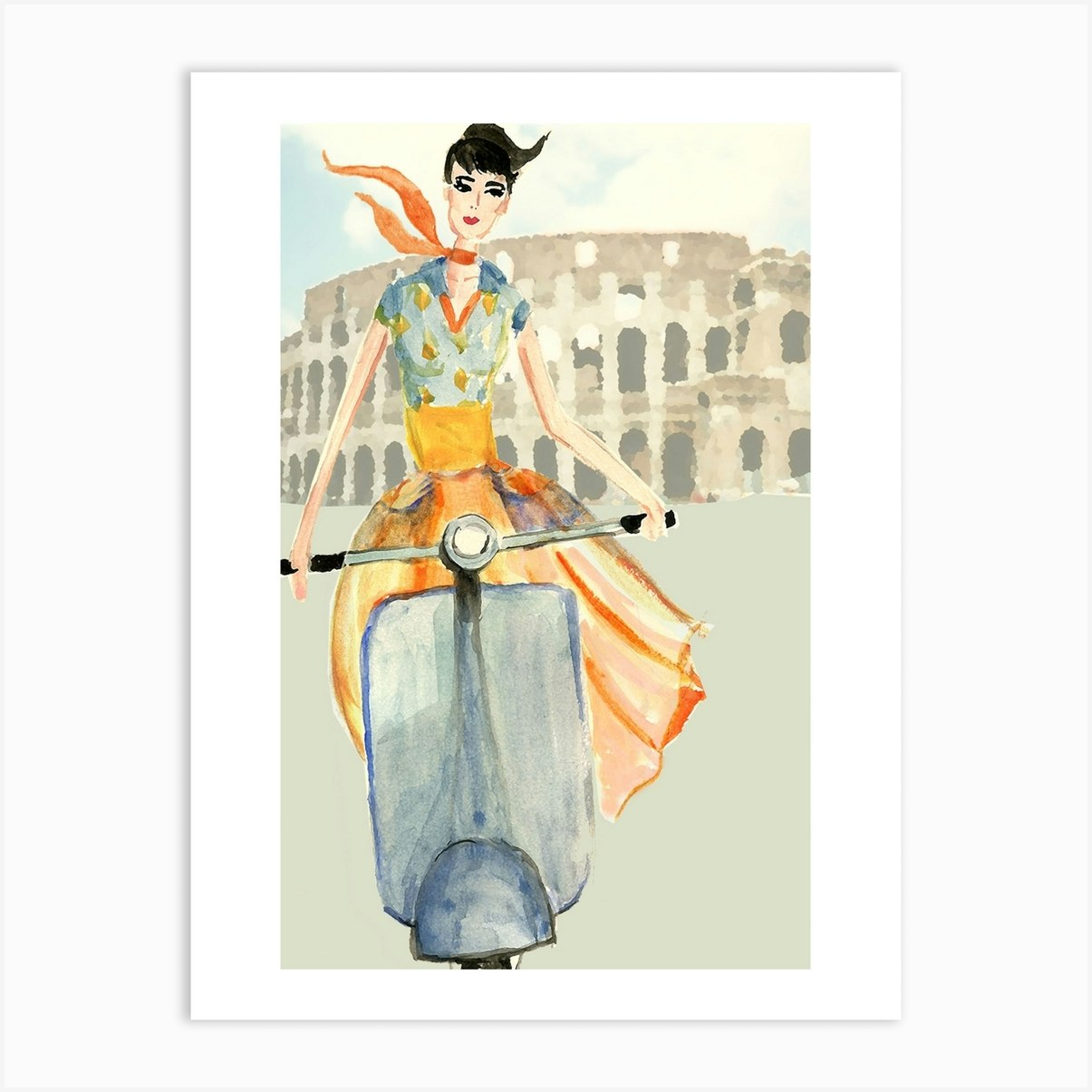 Roman Holiday Art Print by Lizzie Lamb Illustration - Fy