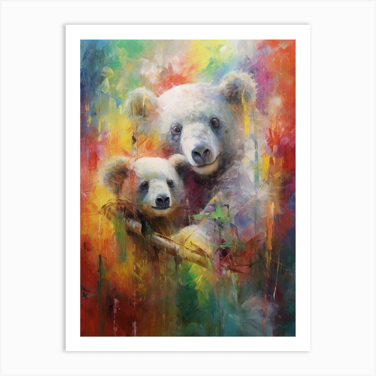 Koalas Abstract Expressionism 2 Art Print by Abstract Art Expressions - Fy