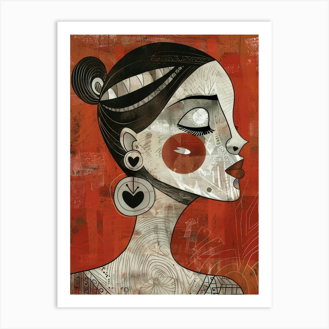 Portrait Of A Woman 628 Art Print by Moving Clouds Art - Fy