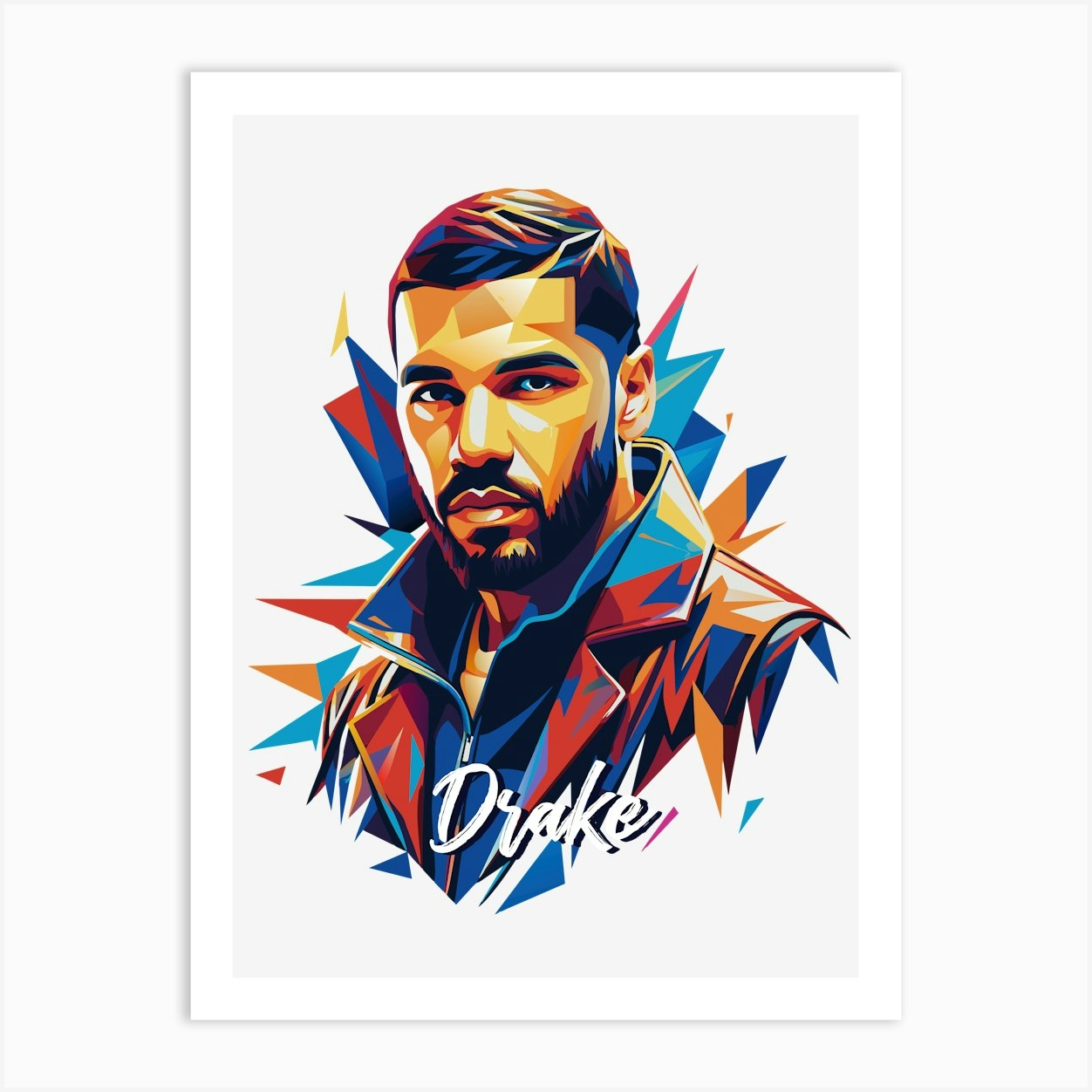 Drake 03 Portrait Music Icon Style WPAP Pop Art Art Print by vectorartnesia - Fy