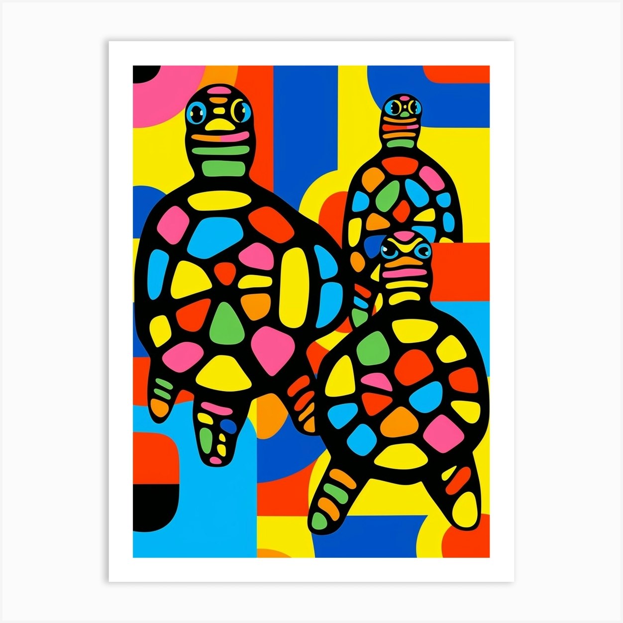 Turtles Abstract Pop Art 4 Art Print by Abstract Art Expressions - Fy