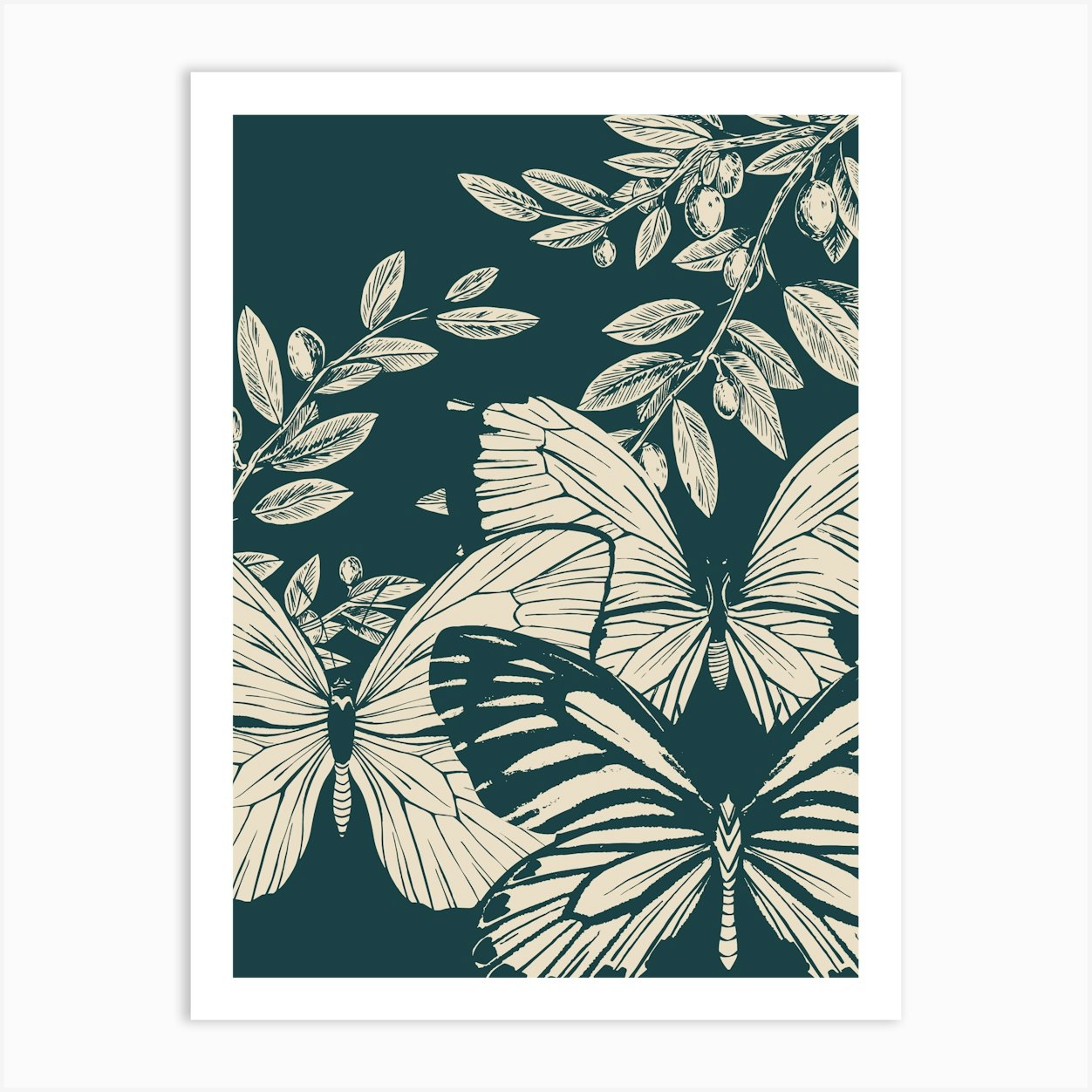 Butterflies On Branches Art Print by Dreamer - Fy