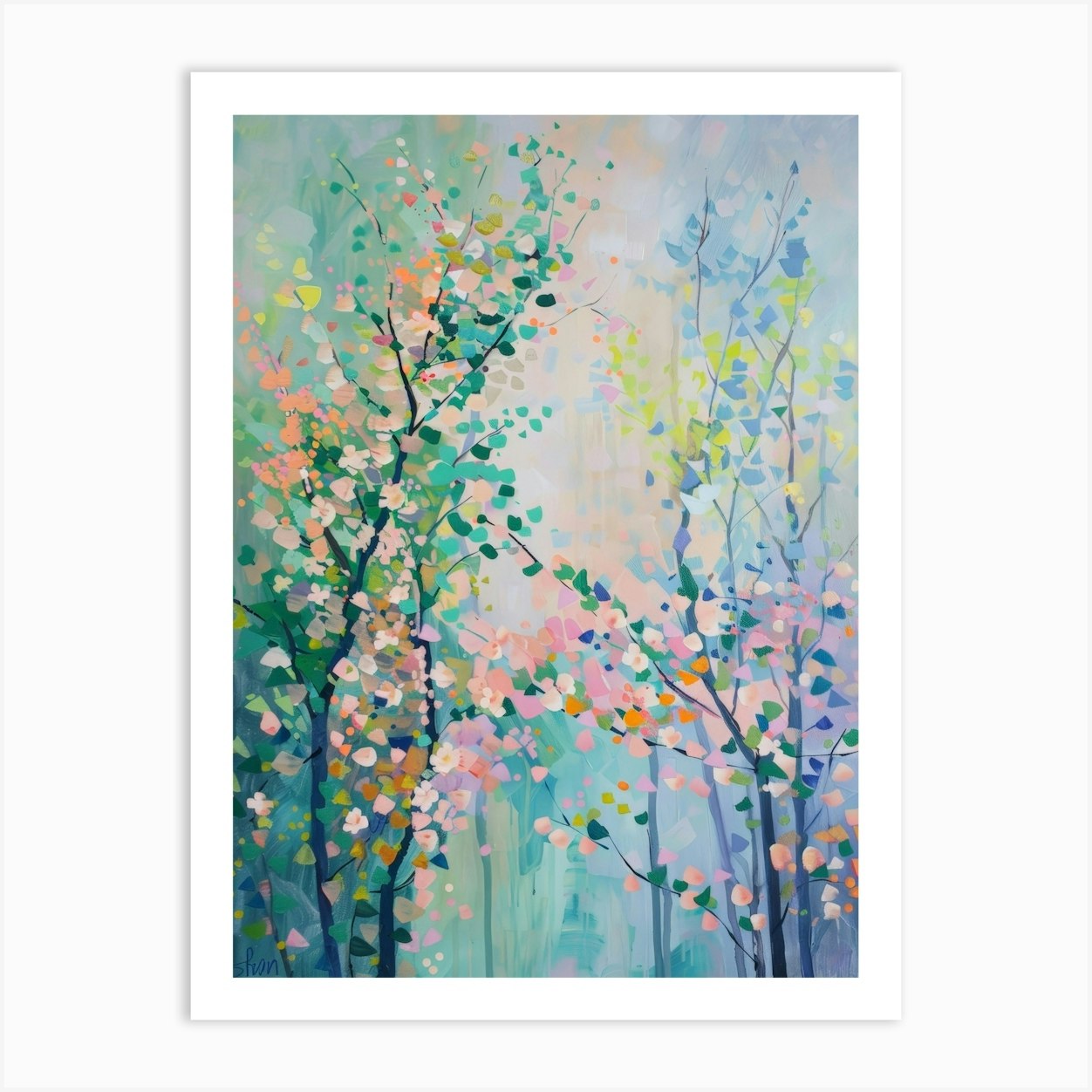 Spring Trees Art Print by Moving Clouds Art - Fy