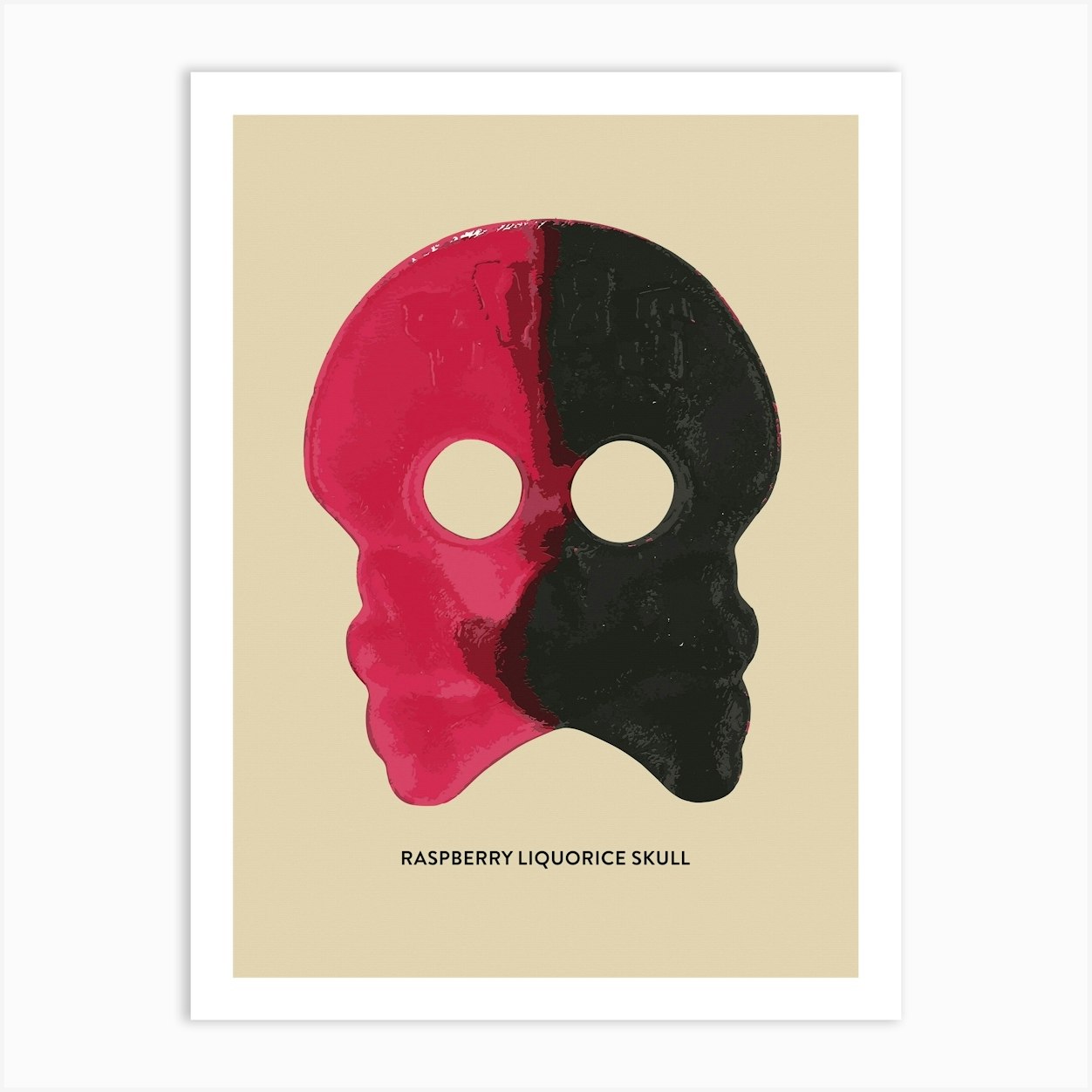 Raspberry Liquorice Skull Art Print by Andreas Magnusson - Fy