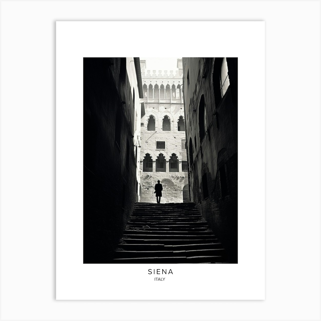 Poster Of Siena Italy Black And White Analogue Photography 3 Art