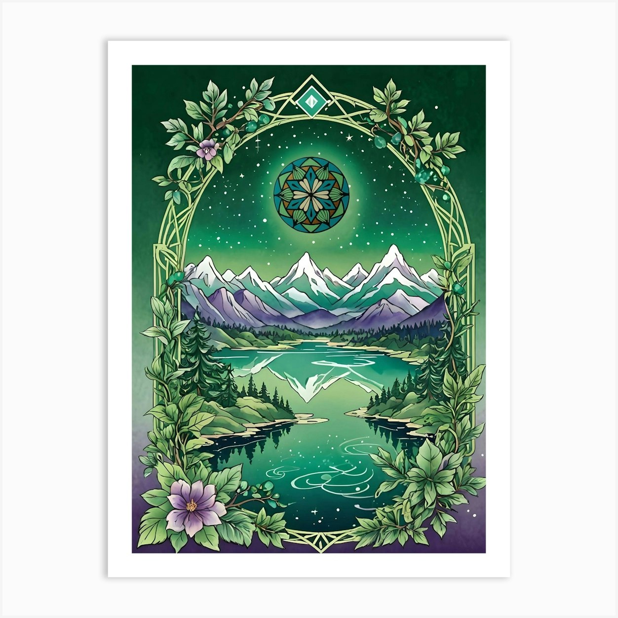 MUNIN-N3 MANDALA/SACRED GEOMETRY Art Print by Emilie Munin - Fy