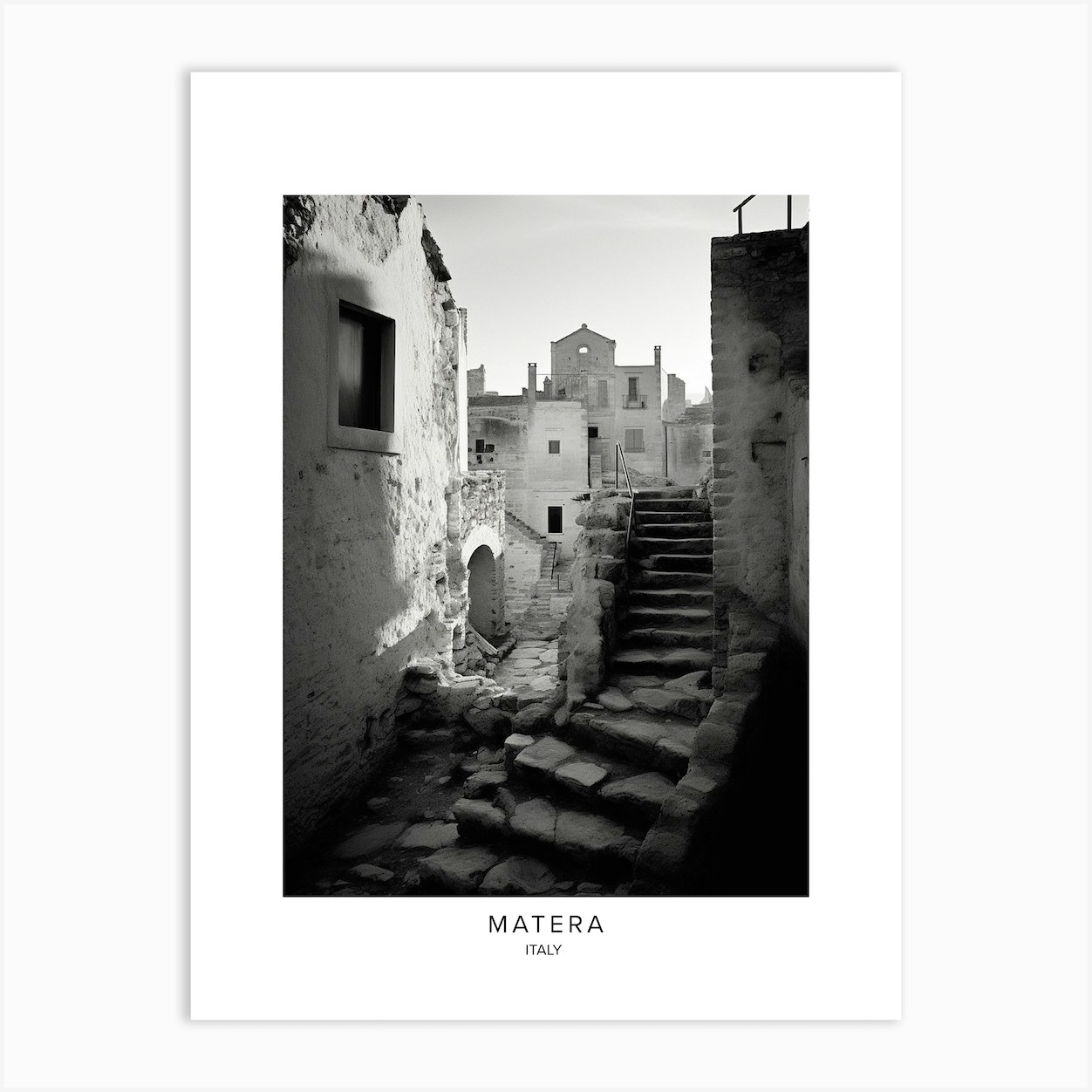 Poster Of Matera, Italy, Black And White Analogue Photography 2 Art ...