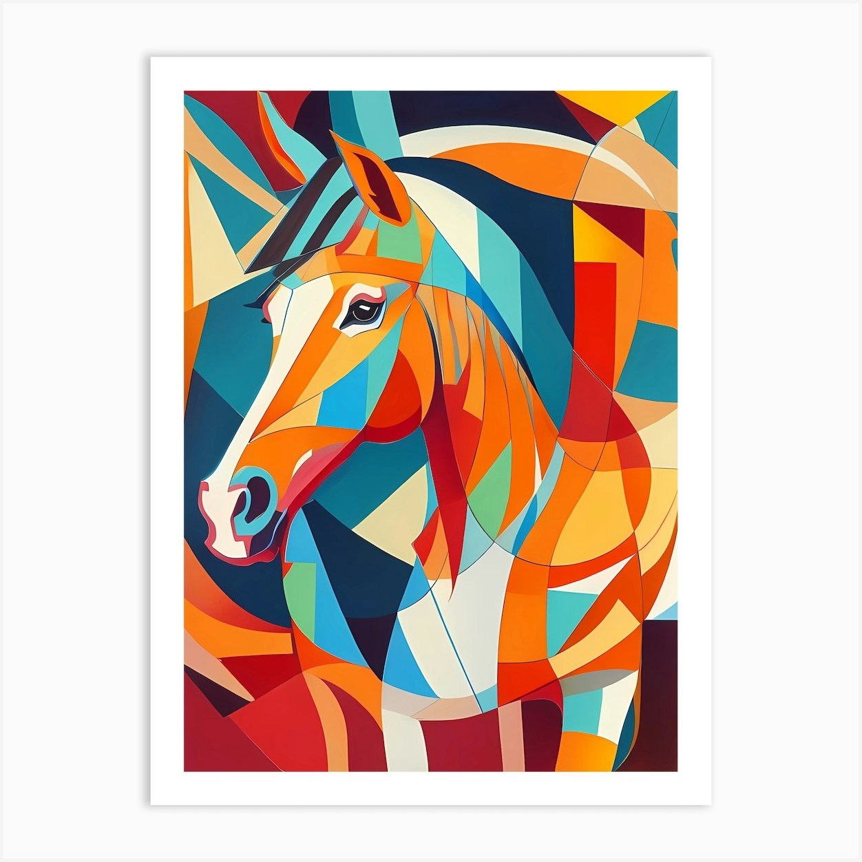 Cubism style Horse Art Print by SMLThreads - Fy
