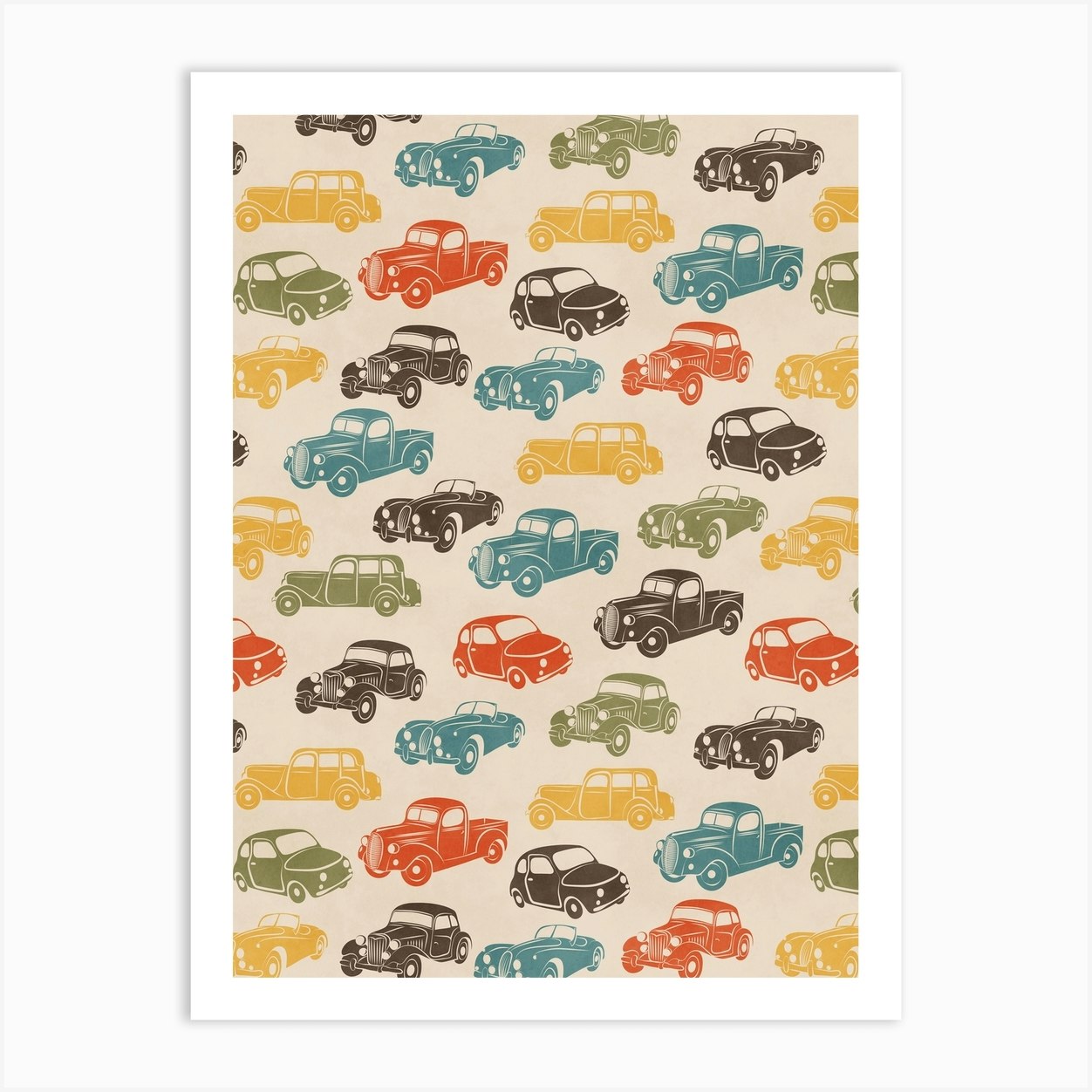 Retro Car Collection Art Print by Lidiebug - Fy