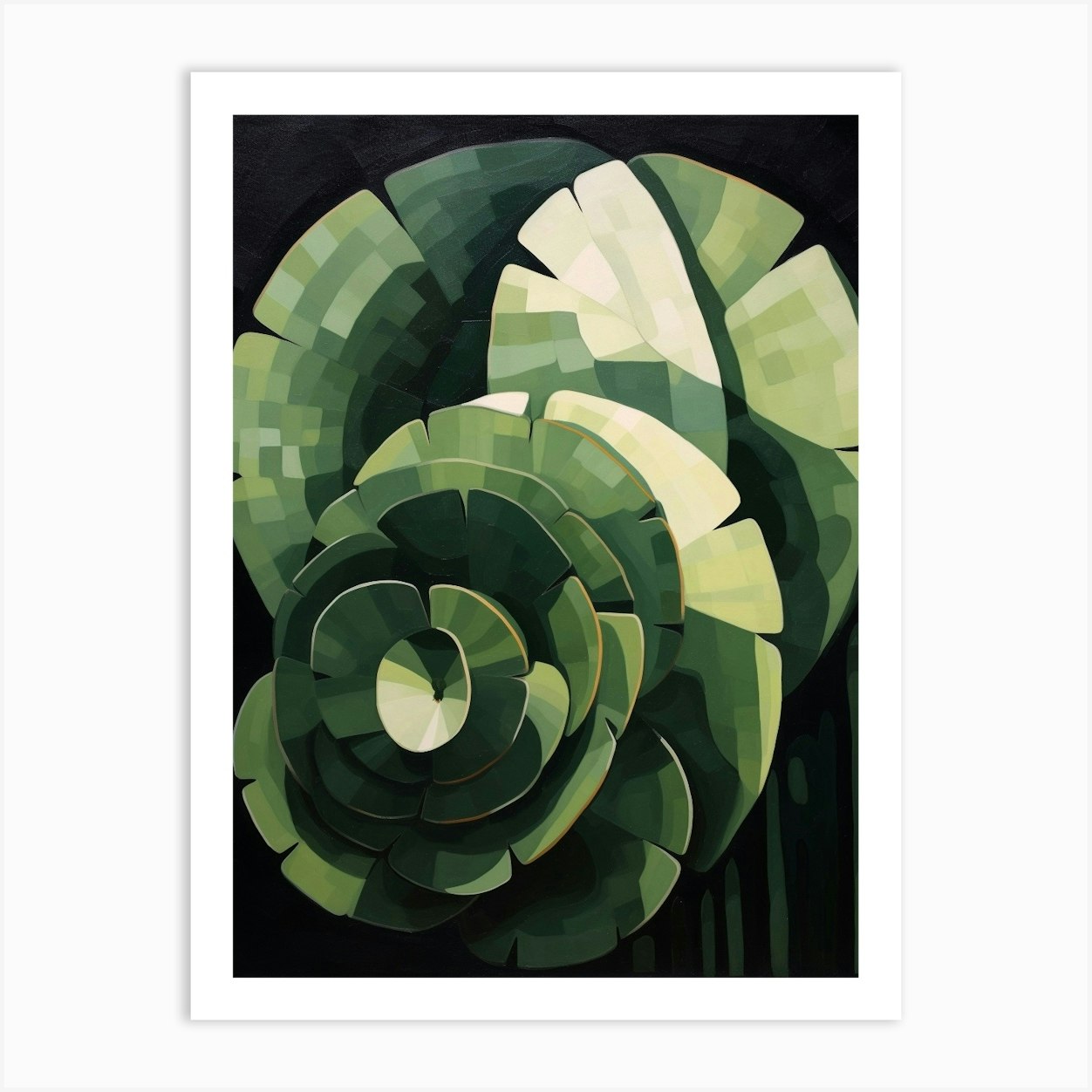 Modern Abstract Cactus Painting Gymnocalycium Cactus 3 Art Print by ...