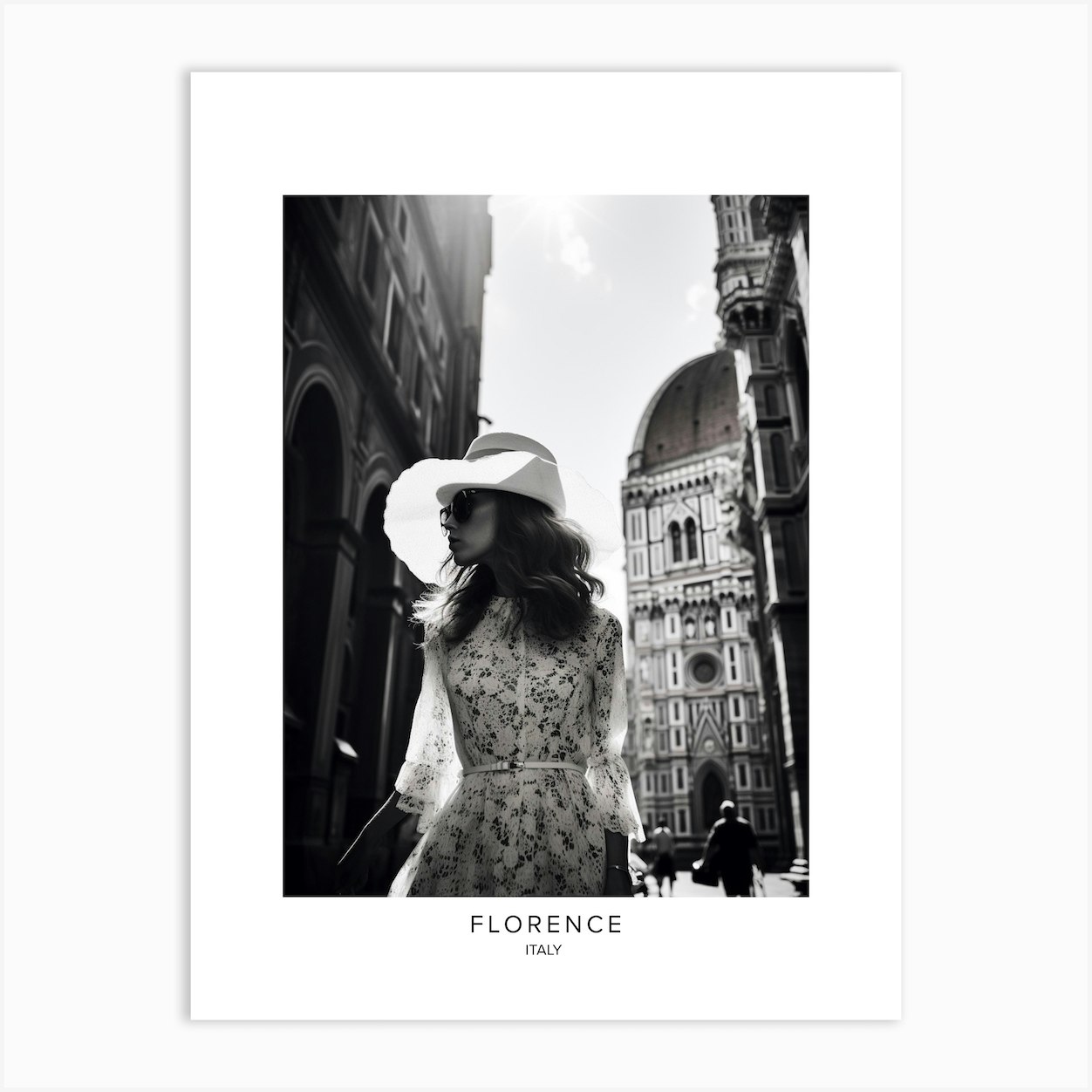 Poster Of Florence, Italy, Black And White Analogue Photography 3 Art Print by Monochrome Vistas ...