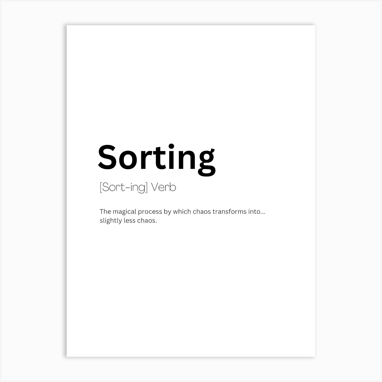 Sorting Definition Meaning 1 Art Print by Kaigozen - Fy