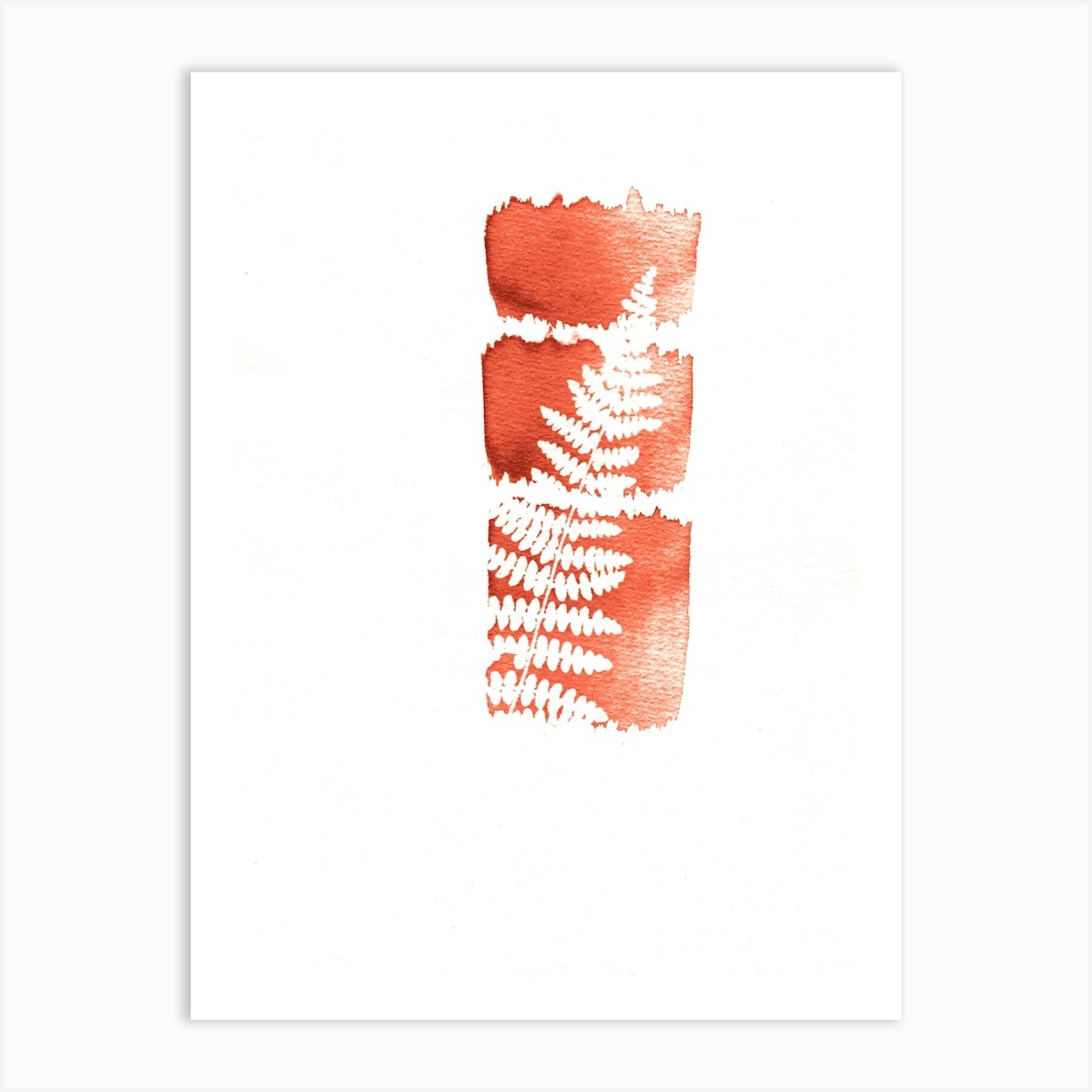 Orange Fall Fern Leaf Art Print by Lies Maekt - Fy