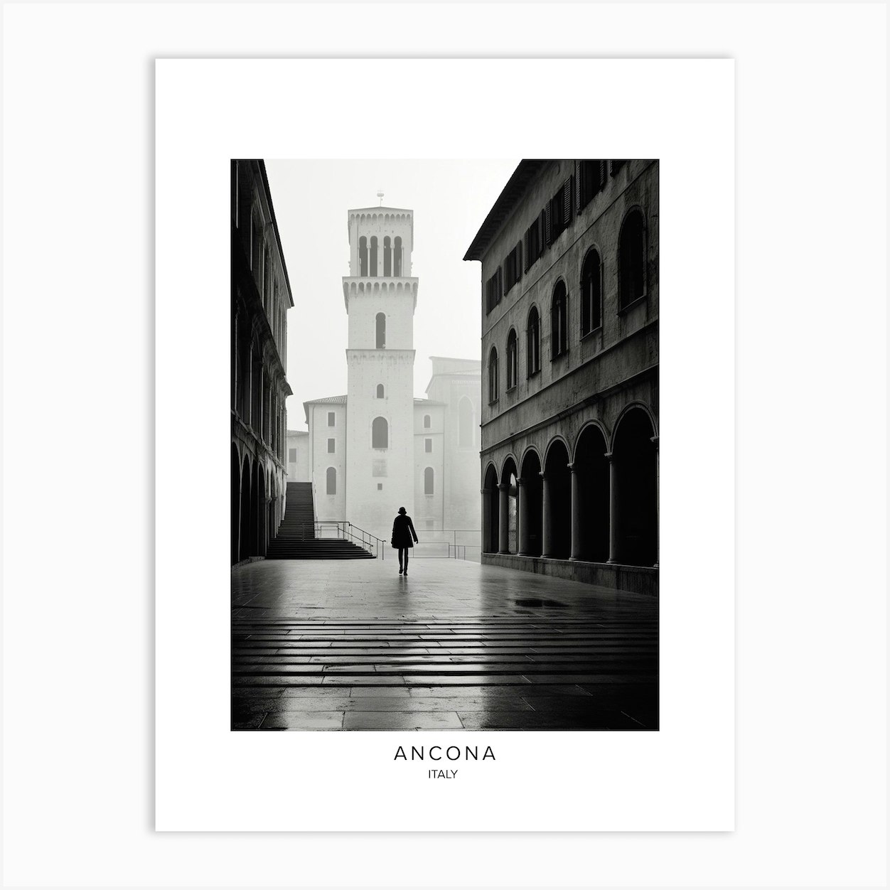 Poster Of Ancona Italy Black And White Analogue Photography 4 Art