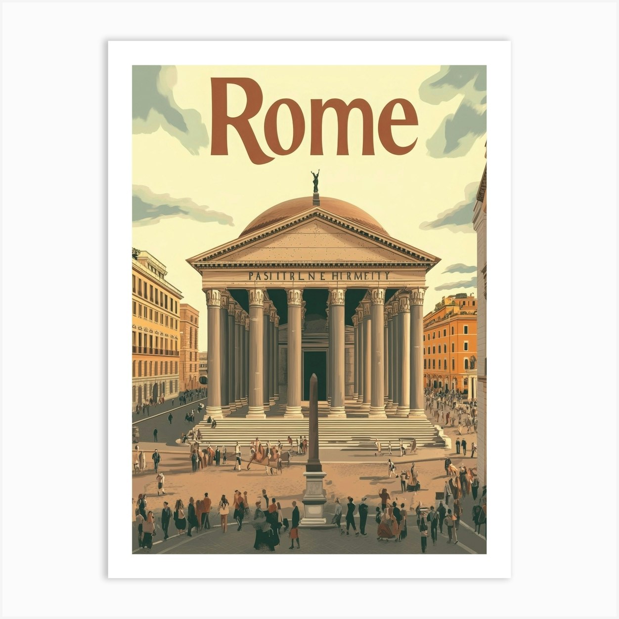 Aihrgdesign A Retro Travel Poster For Rome Featuring The Hist C6ef84d9 5cc7 4fe1 A75b ...