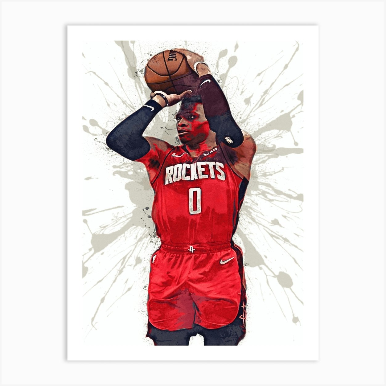 Russell Westbrook Houston Rockets Art Print by DoubleT - Fy