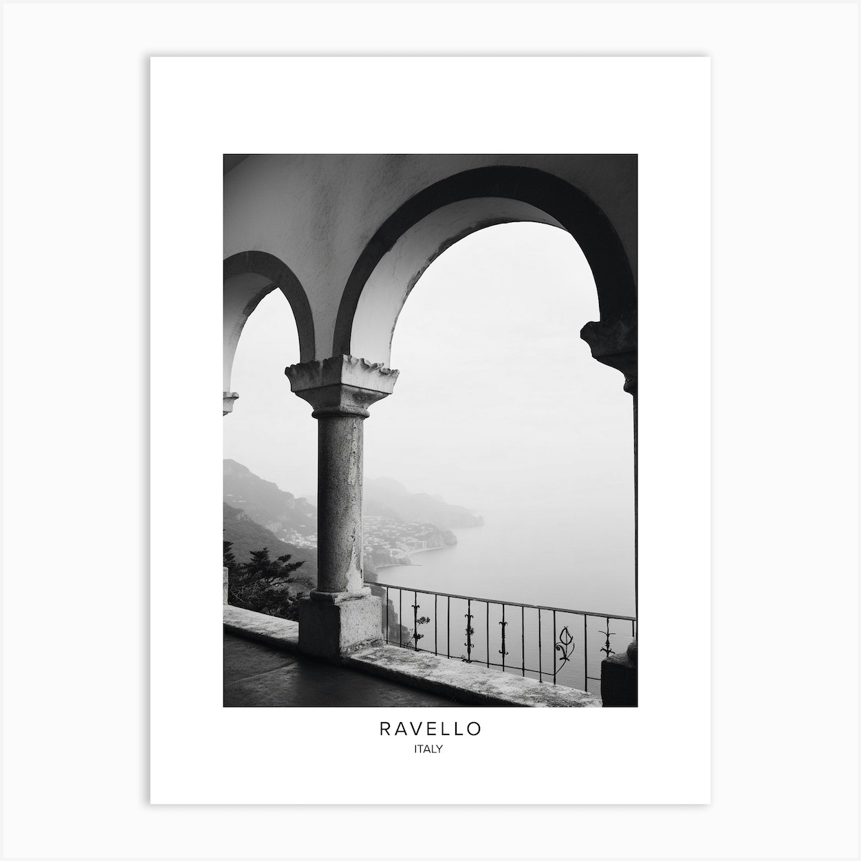 Poster Of Ravello Italy Black And White Analogue Photography 2 Art