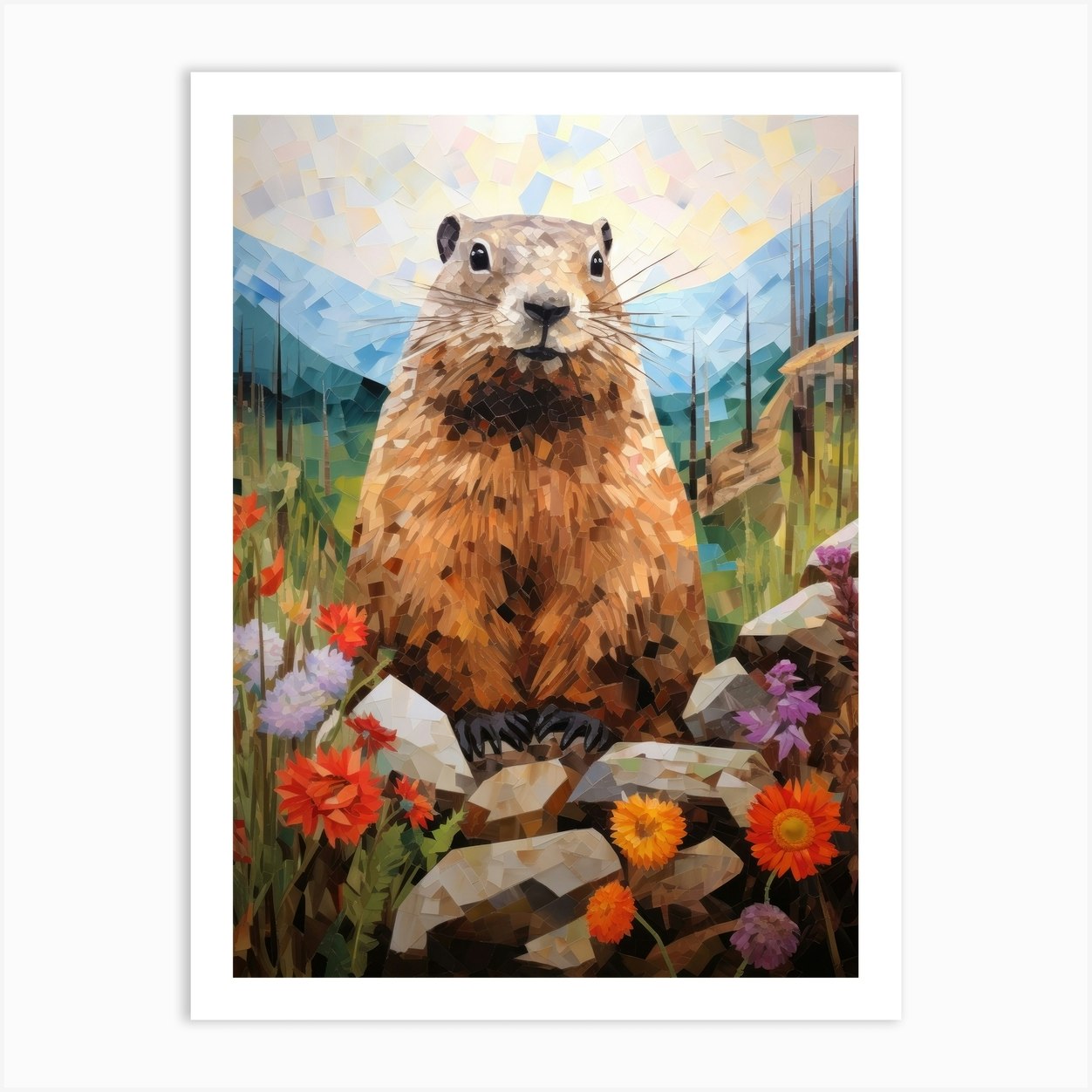 Marmot 4 Art Print by Moving Clouds Art - Fy