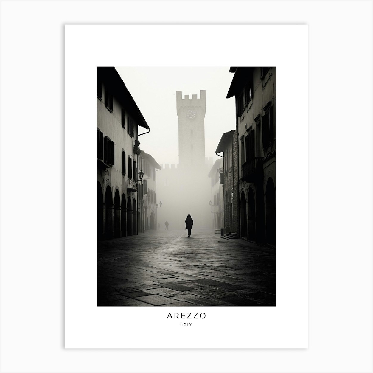 Poster Of Arezzo Italy Black And White Analogue Photography 4 Art