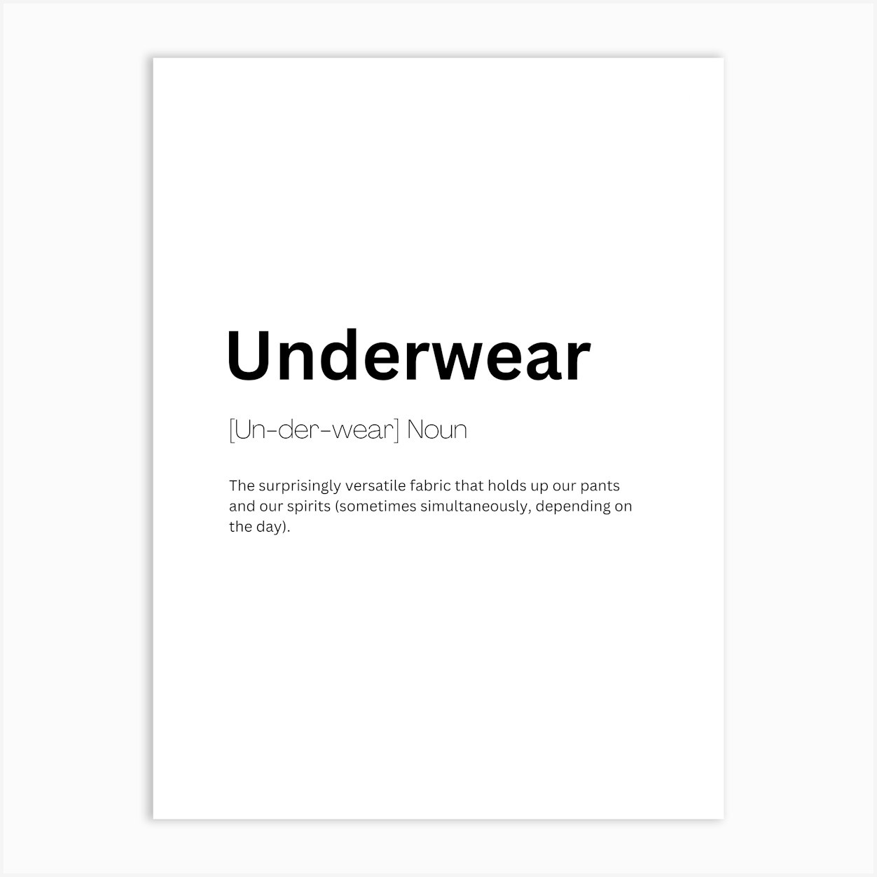 Underwear Definition Meaning Art Print by Kaigozen - Fy